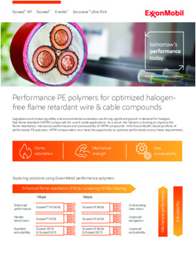 Fact sheet: Performance PE polymers for optimized halogen-free flame ...