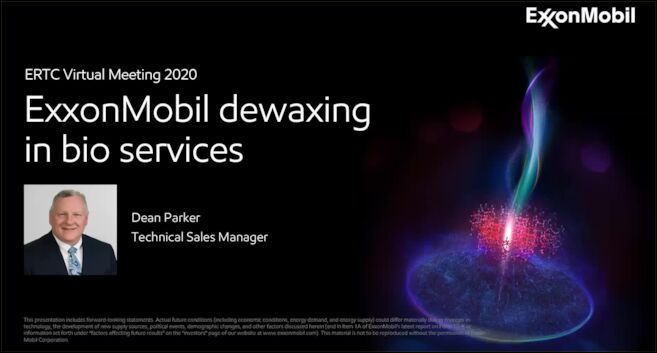 ExxonMobil Dewaxing in Bio Services presented by Dean Parker