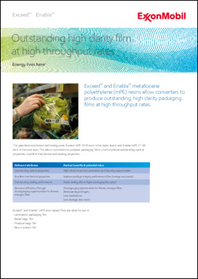 Fact sheet: Outstanding high clarity films at high throughput rates ...