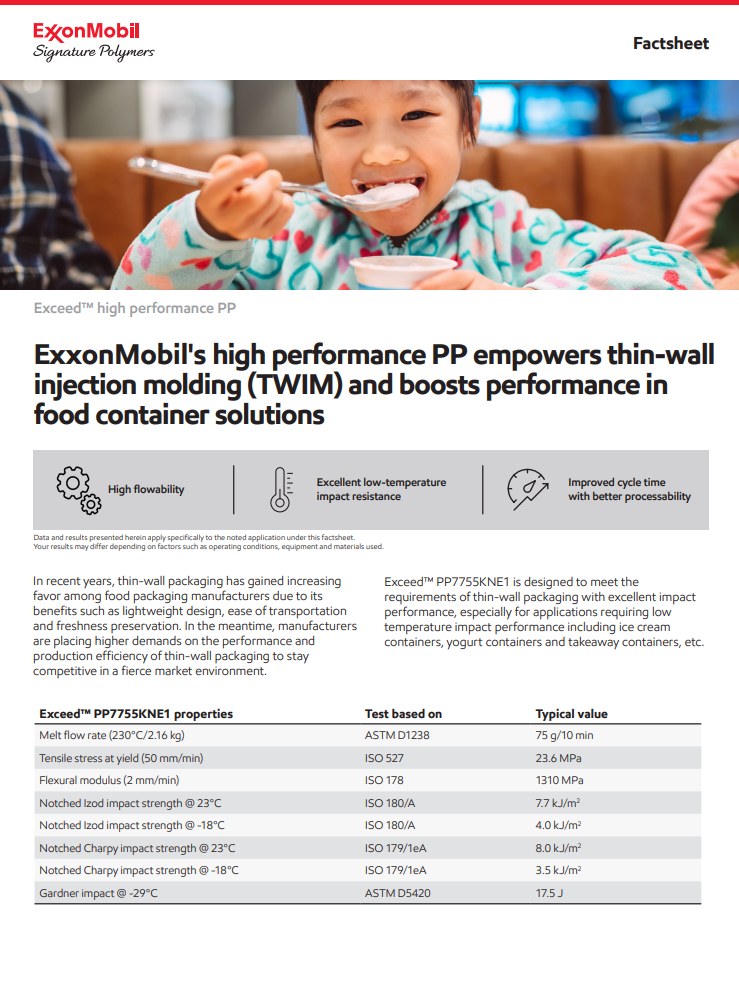 ExxonMobil high performance PP empowers thin-wall injection molding ...